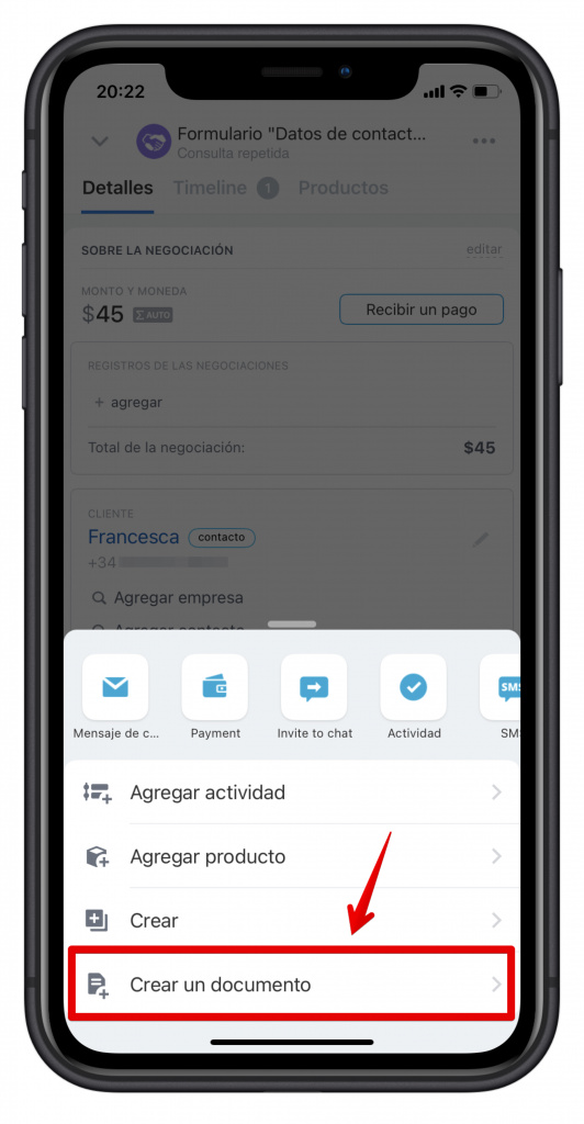Documentos en CRM móvil