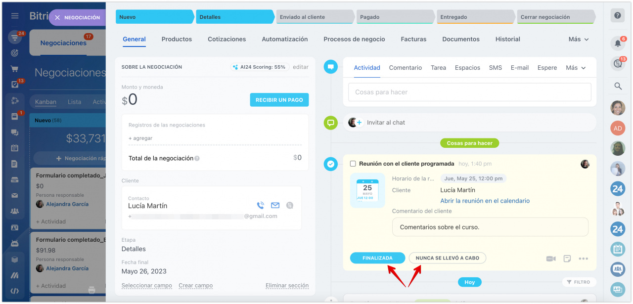 CRM: espacios disponibles abiertos