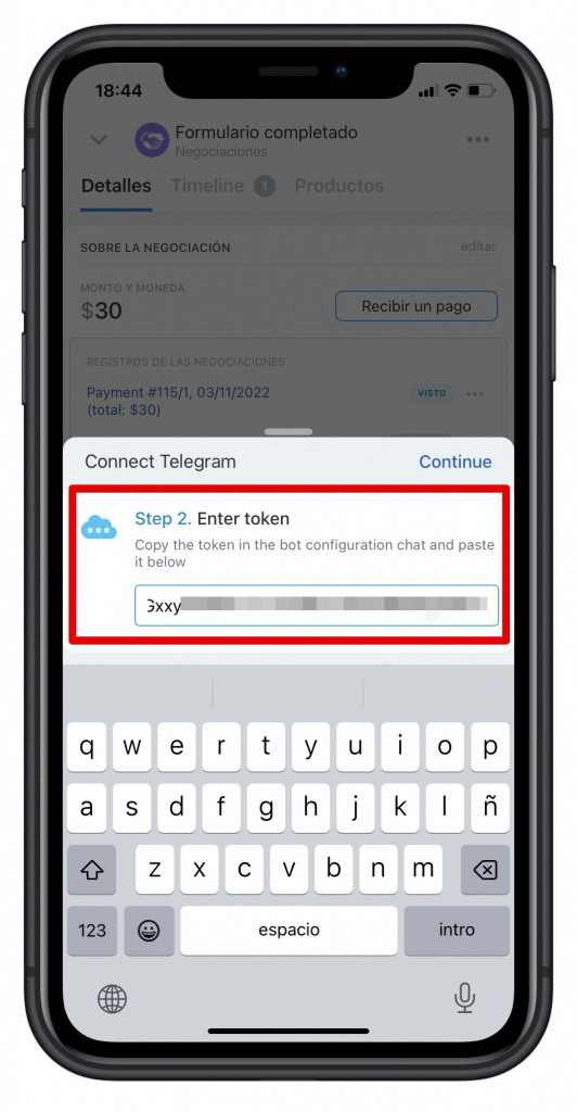 Obtener token de acceso para conectar el bot de Telegram